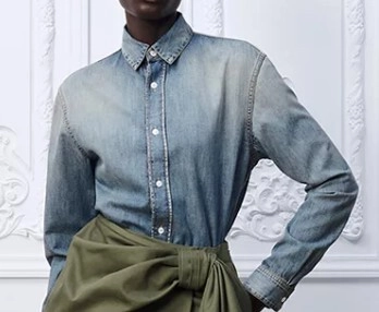 Dior Long Sleeve Collared Button Front Blouse