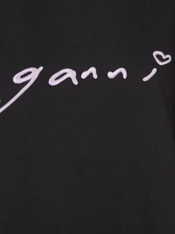 GANNI Embroidered Logo T-shirt - Phantom