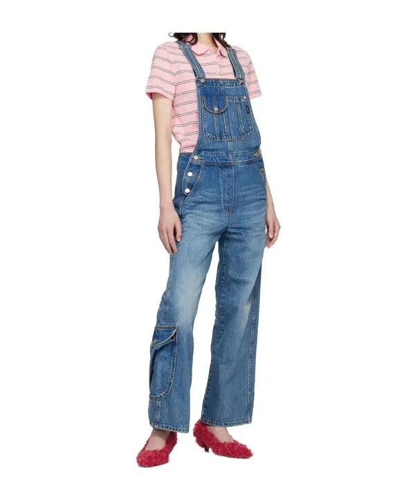 OPEN YY Cargo-pocket Denim Overalls
