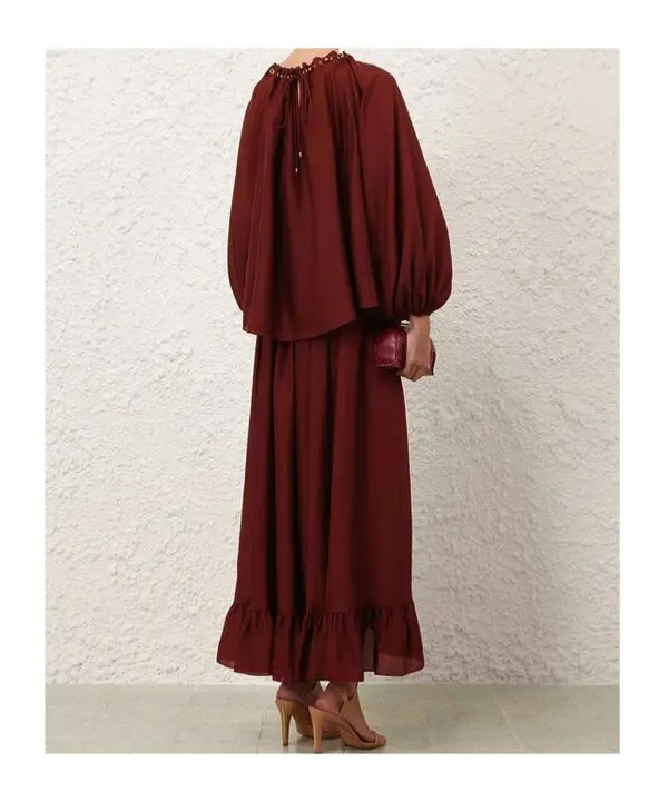 Zimmermann Aster Ruffled Peasant Top