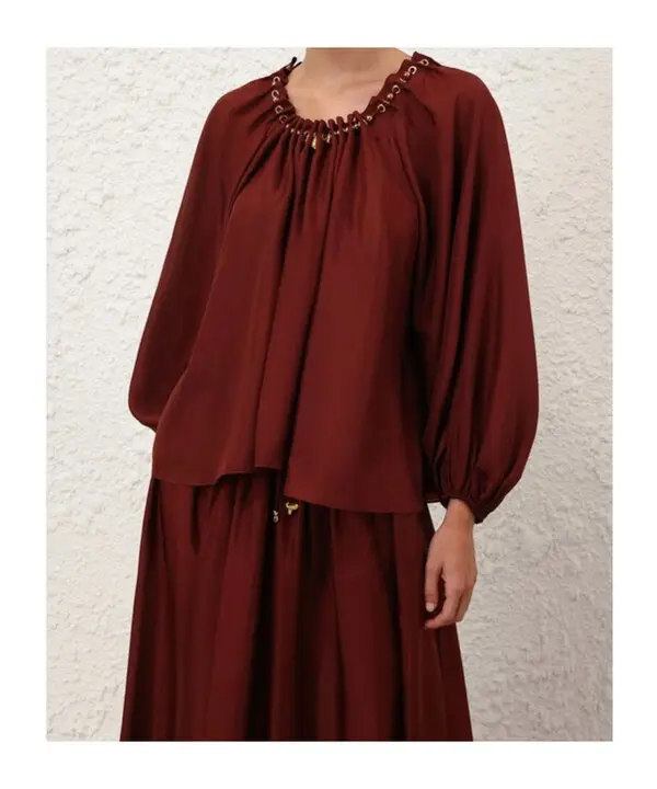 Zimmermann Aster Ruffled Peasant Top