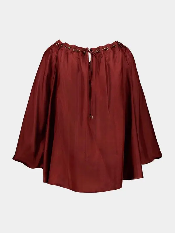 Zimmermann Aster Ruffled Peasant Top - Red