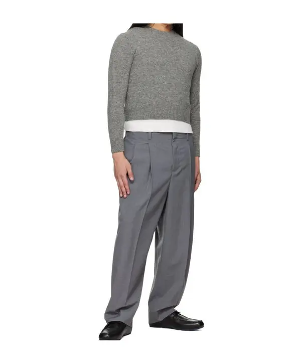 JIL SANDER Knit Wool-blend Sweater - Gray