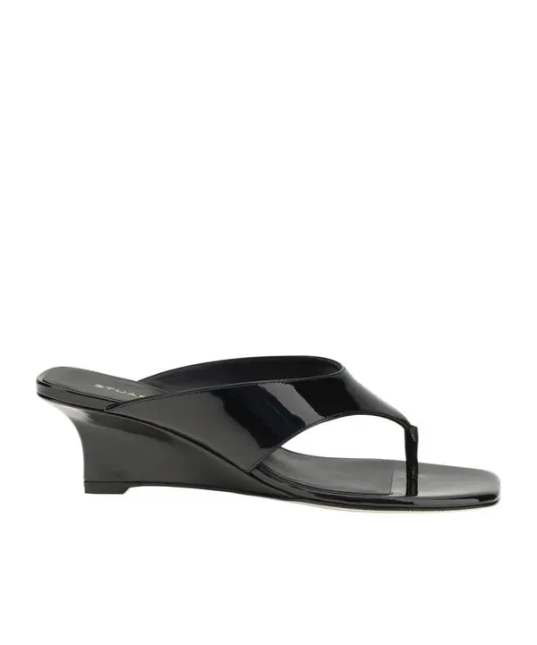 STUART WEITZMAN Vinnie Wedge Thong 50 - Black