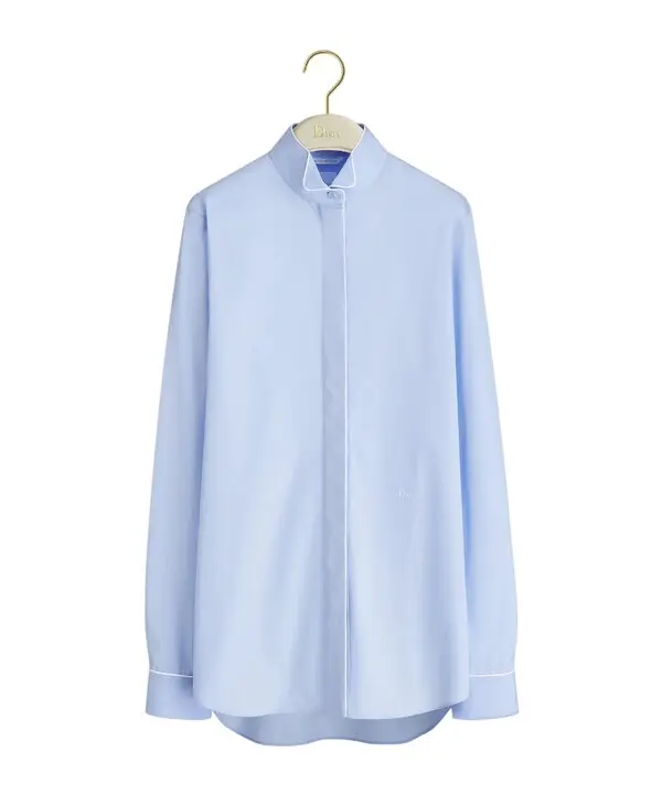 Dior Wing-collar Blouse With Concealed Front Closure
