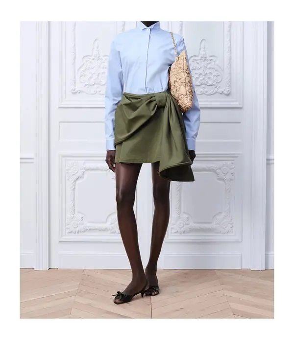 Dior Wing-collar Blouse With Concealed Front Closure