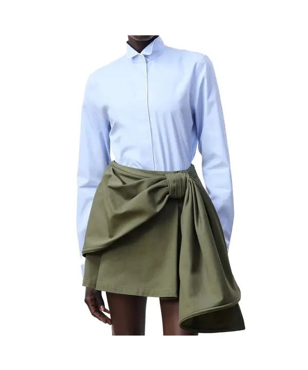 Dior Wing-collar Blouse With Concealed Front Closure - Blue
