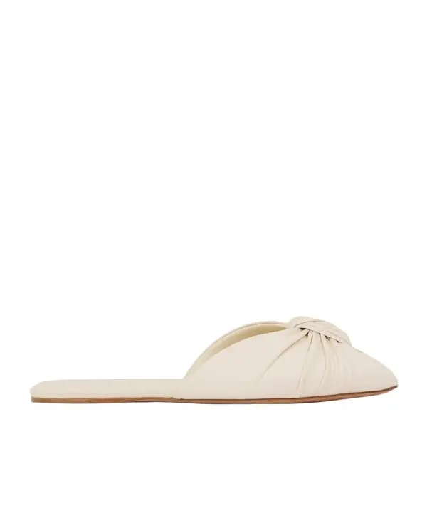 Chloé Suzie Knotted Flat Mules - Soft Ivory
