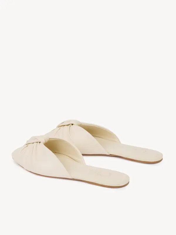Chloé Suzie Knotted Flat Mules - Soft Ivory