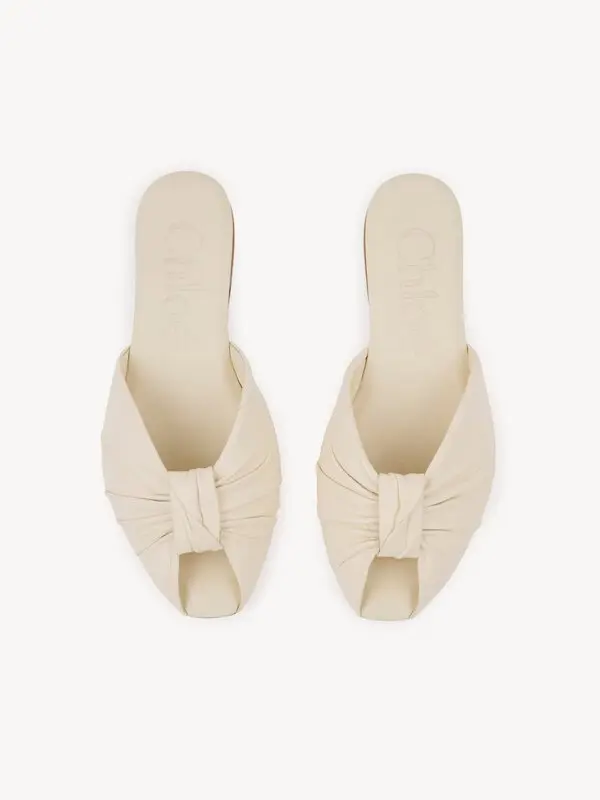 Chloé Suzie Knotted Flat Mules - Soft Ivory