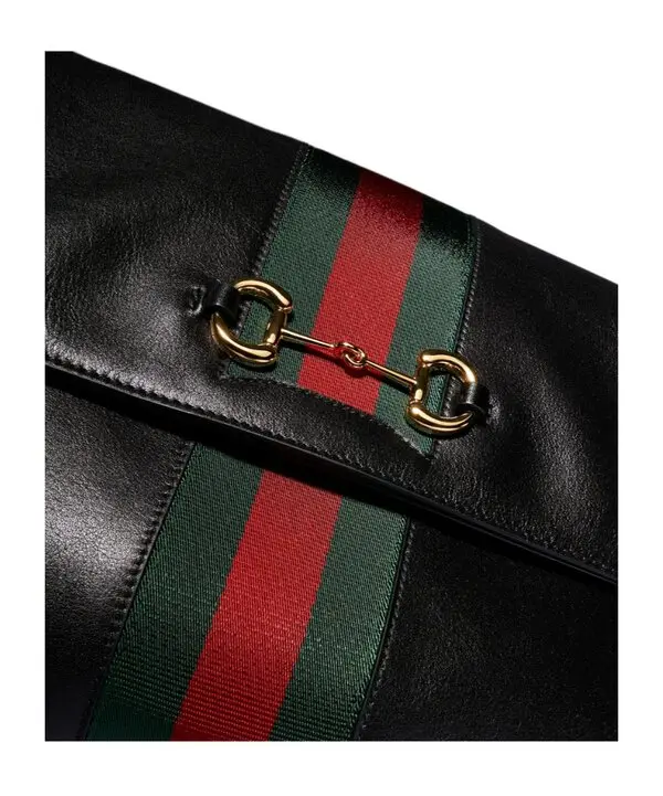 Gucci Leather Paparazzo Medium Top Handle Bag - Black
