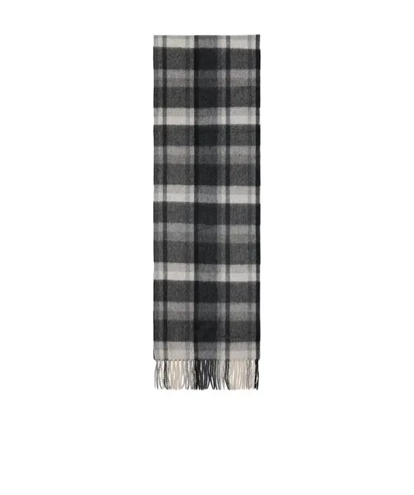 FERRAGAMO Plaid Detail Scarf - Black