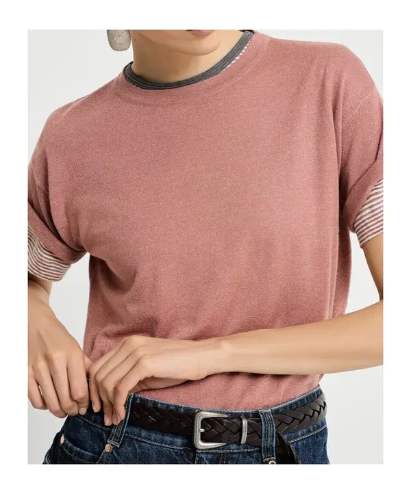 Brunello Cucinelli Short-sleeved Crewneck T-shirt - Pink