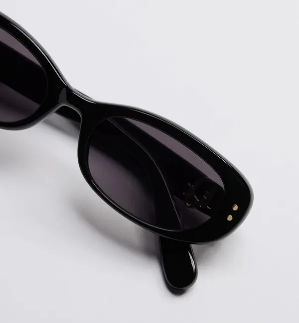Dior Oval Full Rim Sunglasses With Gold Tone Monogrammed Detail