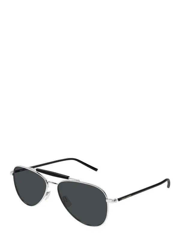 Saint Laurent Aviator Frame Sunglasses - Silver