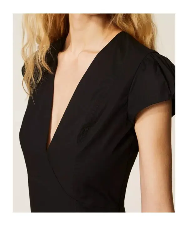 TWINSET V-neck Cut-out Midi Dress