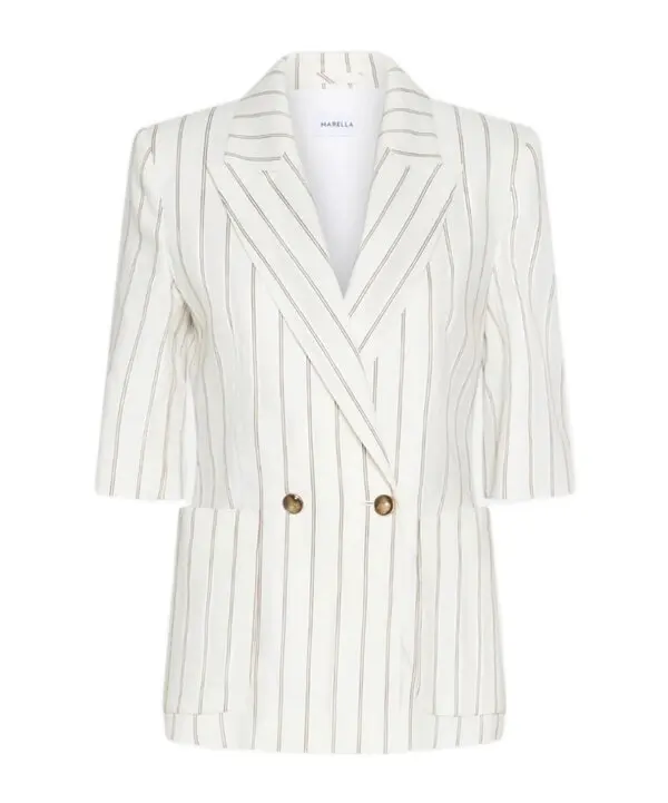 Marella Striped Double-breasted Blazer