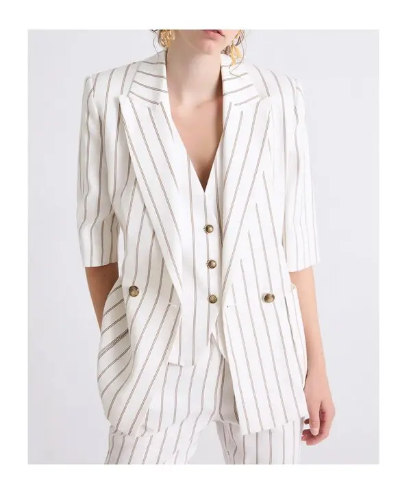 Marella Striped Double-breasted Blazer