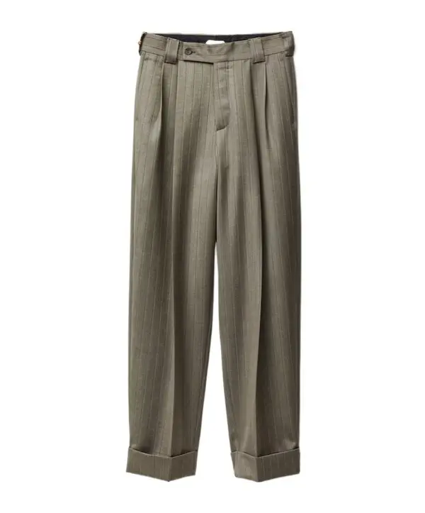 Versace Pinstripe Twill Oversized Pants - Grey