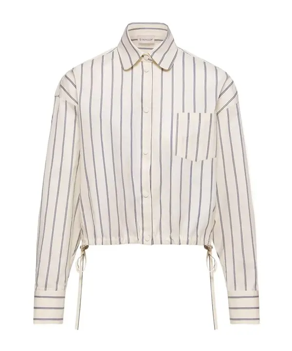 Moncler Striped Tie-hem Shirt - White