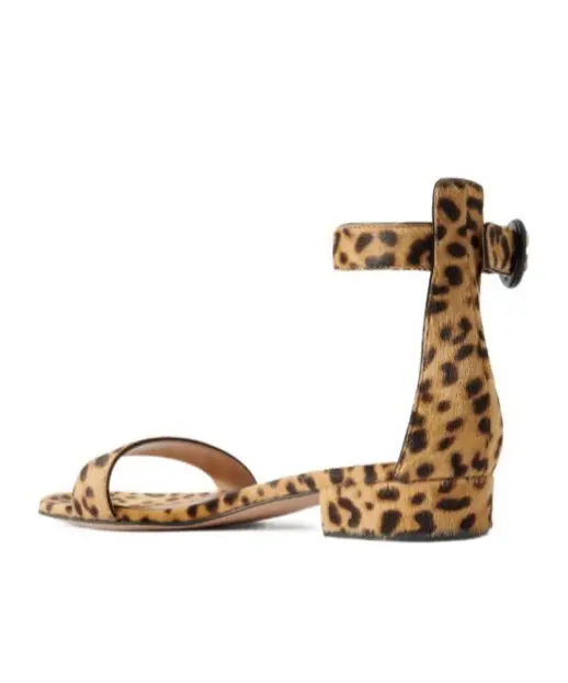 GIANVITO ROSSI Leopard-print Pony Hair Sandals - Brown