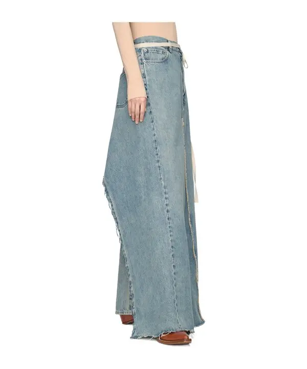 MAISON MARGIELA Raw Hem Denim Maxi Skirt