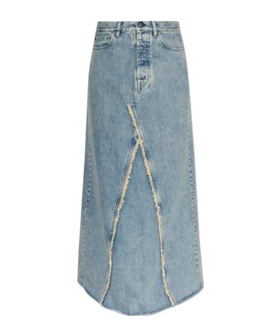 MAISON MARGIELA Raw Hem Denim Maxi Skirt
