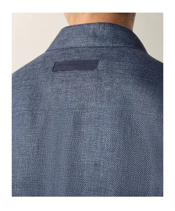 Zegna Textured Long-sleeve Shirt - Deep Indigo