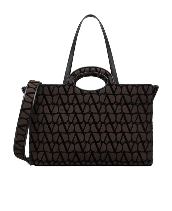 Valentino Garavani Monogram Jacquard Top Handle Bag - Black