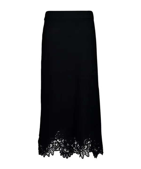 Zimmermann Luna Lace Midi Skirt - Black