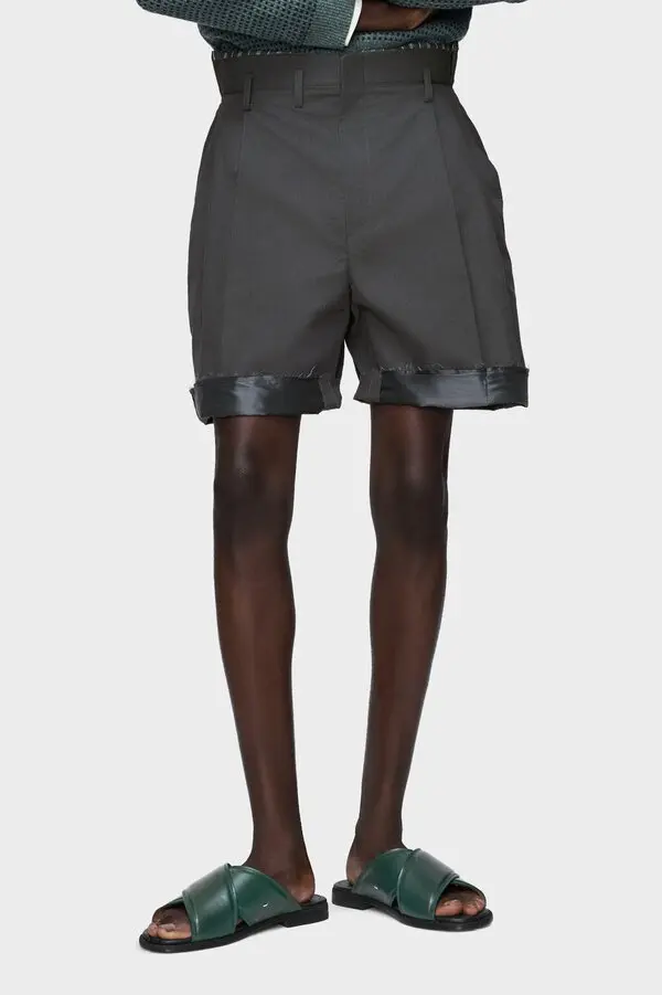 MAISON MARGIELA Pleated Tailored Shorts - Dark Grey
