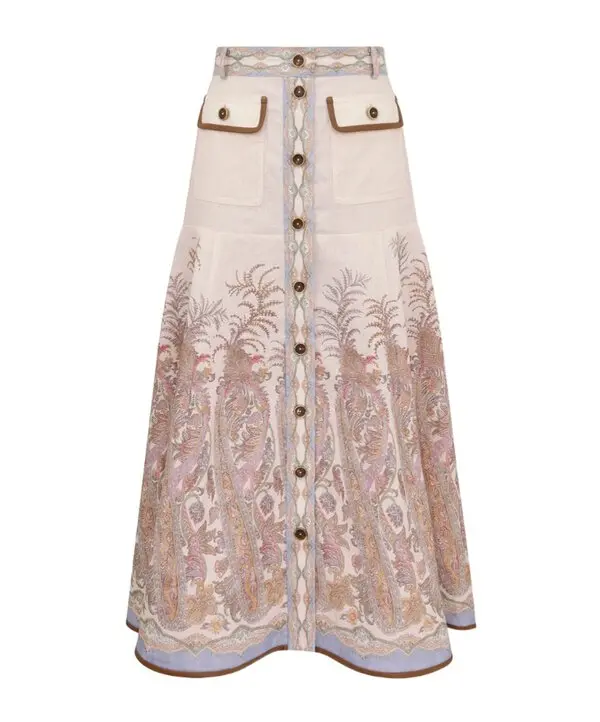 Zimmermann Alchemy A-line Skirt - Nude