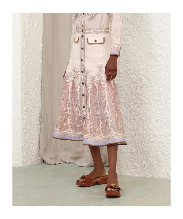 Zimmermann Alchemy A-line Skirt - Nude