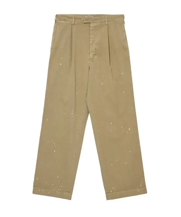 Auralee Paint Splatter Straight-leg Trousers - Green