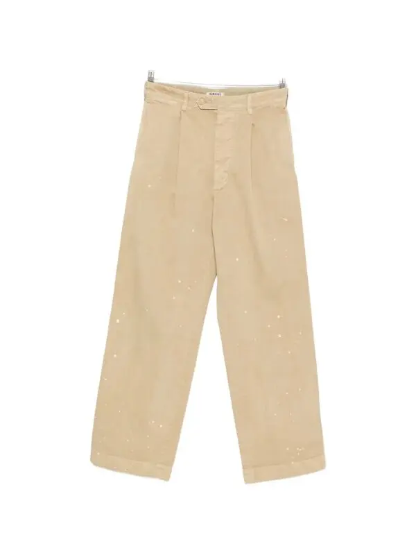 Auralee Paint-splatter Straight Leg Pants