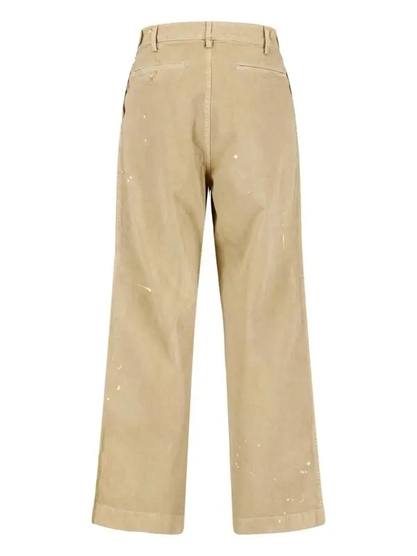 Auralee Paint-splatter Straight Leg Pants