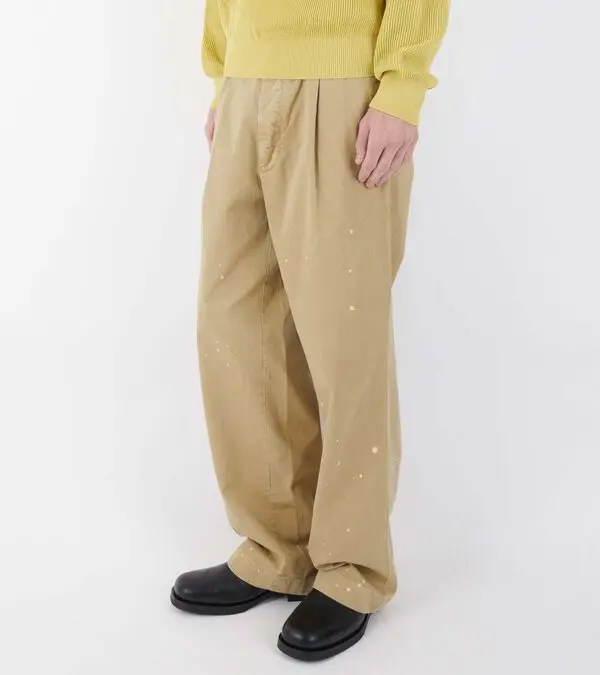 Auralee Paint-splatter Straight Leg Pants