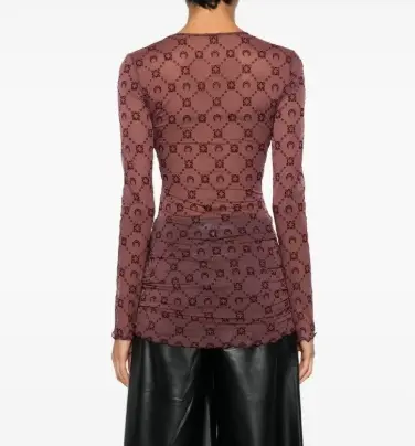 MARINE SERRE Long Sleeve Printed Mini Dress