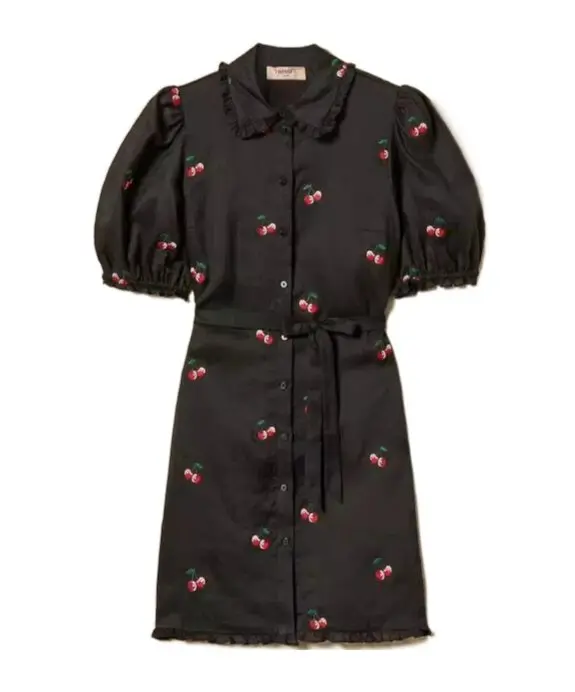 TWINSET Embroidered Cherry Shirt Dress
