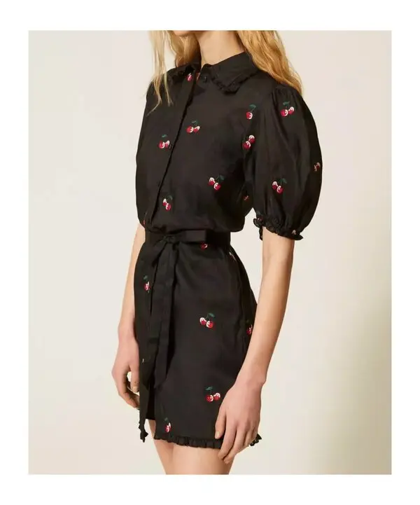 TWINSET Embroidered Cherry Shirt Dress