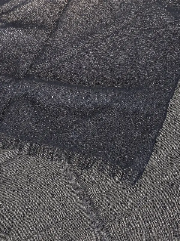 Brunello Cucinelli Sequined Fringed Scarf - Black