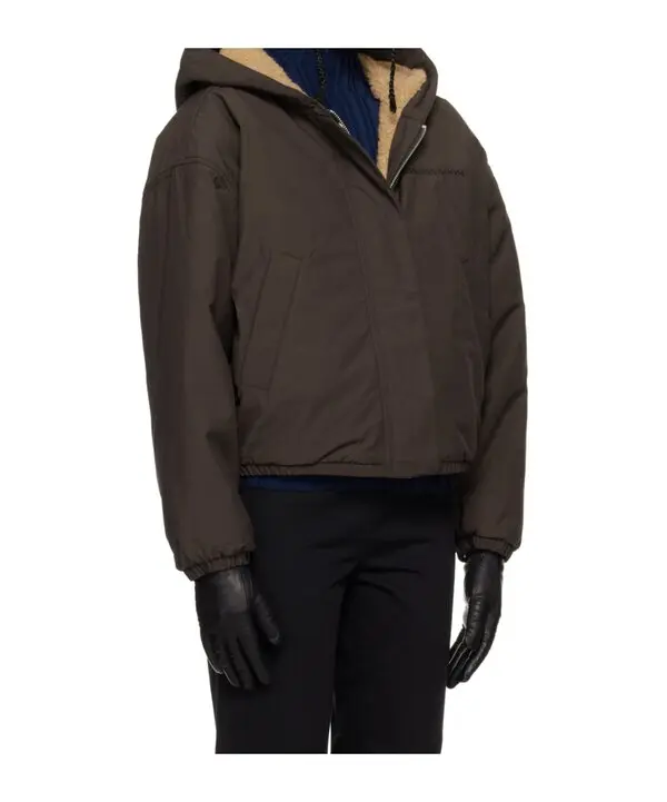 Canada Goose Alberni Reversible Fleece Hooded Jacket - Ecru Beige/terra