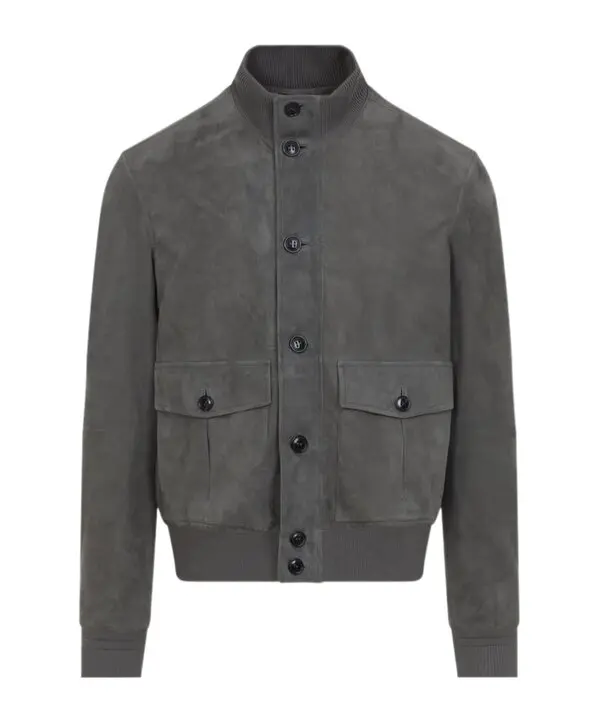 Zegna Leather Jacket With Stand Collar - No