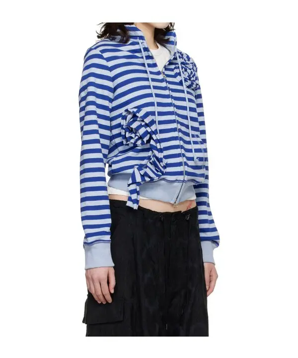 OPEN YY Appliqué Zip-up Sweatshirt