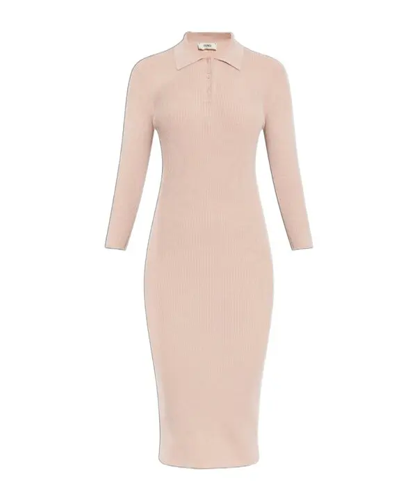 Fendi Long Sleeve Dress - Nude
