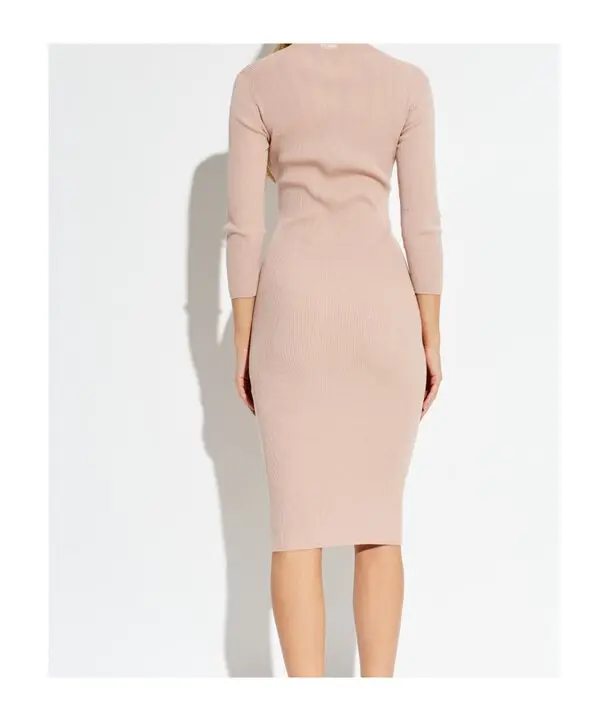 Fendi Ribbed Wool And Silk Dress