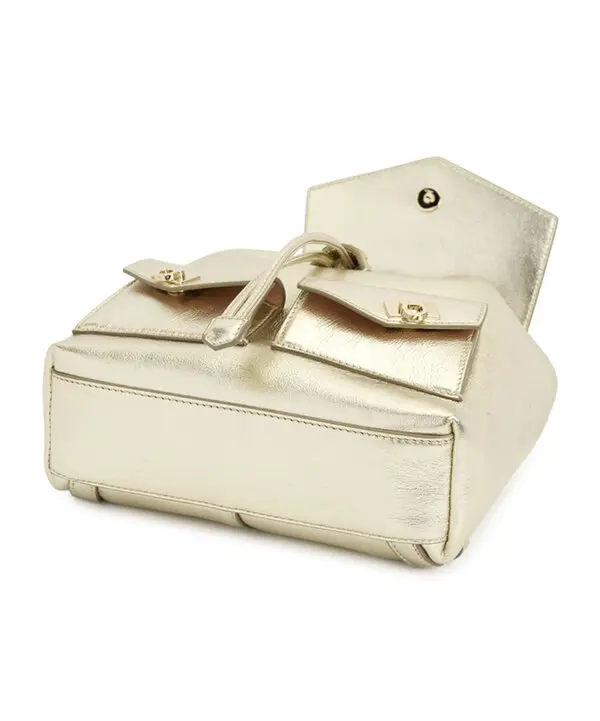 FERRAGAMO Metallic Leather Mini Backpack
