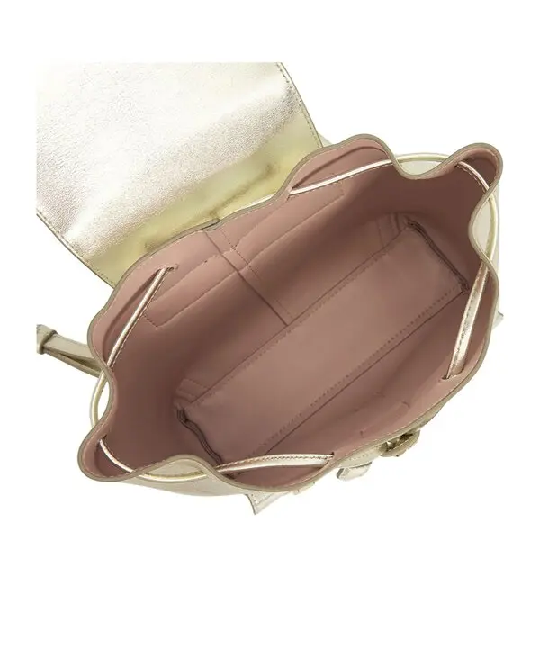 FERRAGAMO Metallic Leather Mini Backpack