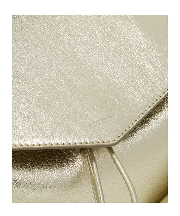 FERRAGAMO Metallic Leather Mini Backpack