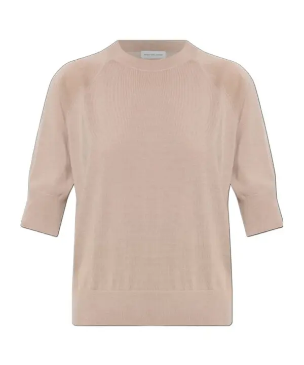 Dries Van Noten Raglan-sleeve Fine Knit Sweater - Beige